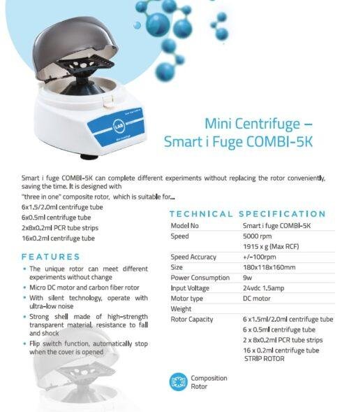 Mini Centrifuge Smart I Fuge COMBI 5K - Quicklab Services