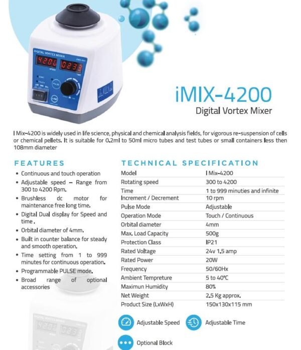 Vortex Mixer I MiX – 4200 - Quicklab Services Private Limited